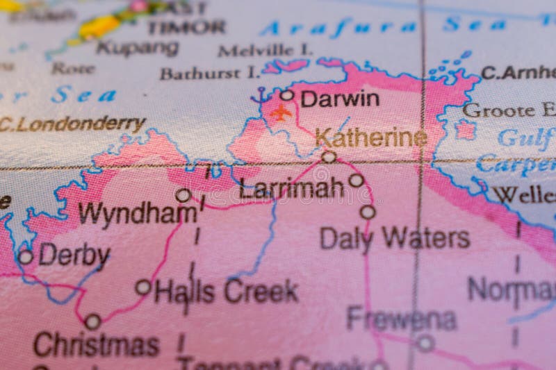 Katherine on the World Map-Geo Political Map Stock Photo - Image of ...