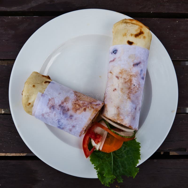 Kathi Roll Snack stock photo. Image of food, wrap, nepali - 151129484