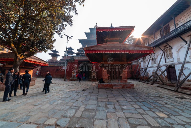 Ancient Temples at Kathmandu Durbar Square in Nepal Editorial Photo ...