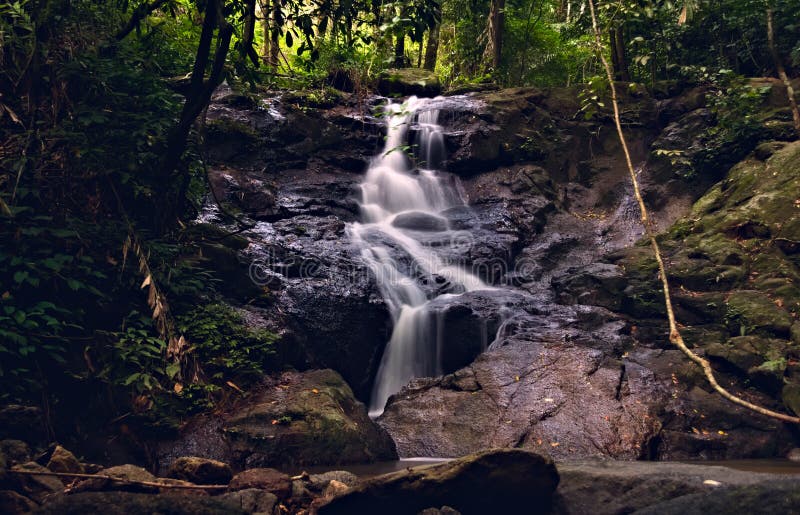 Kathu Waterfall in Phuket, Thailand. Beautiful Cascade in the Jungle ...