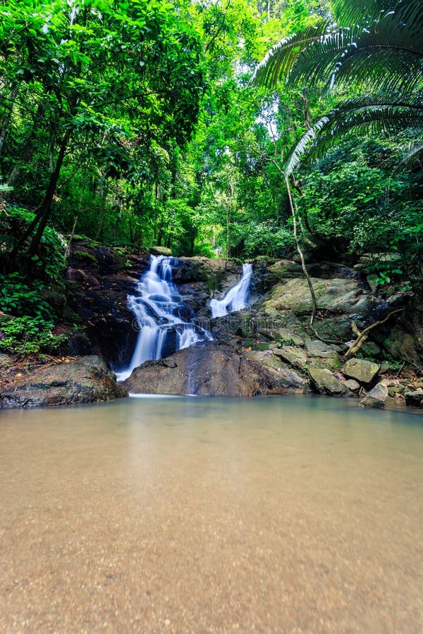 Kathu Waterfall in a Tropical Forest. Phuket, Thailand Stock Image ...