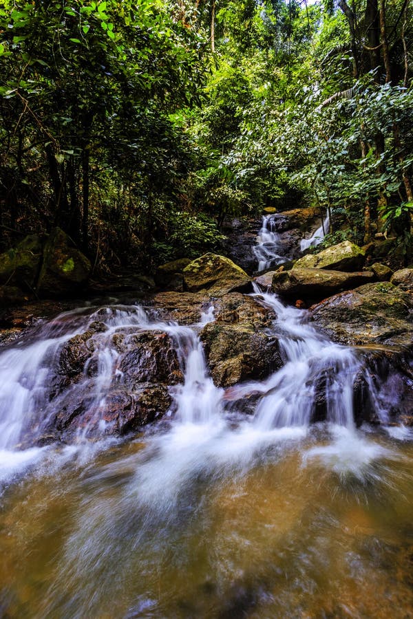 Kathu Waterfall in a Tropical Forest. Phuket, Thailand Stock Photo ...