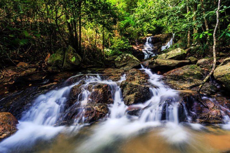 Kathu Waterfall in a Tropical Forest. Phuket, Thailand Stock Image ...