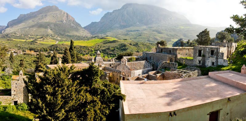 Kato Moni Preveli Monastery in Crete, Greece Stock Photo - Image of ...
