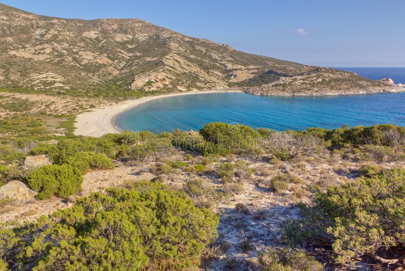 Kato Myrsini Bay, Polyaigos Island, Greece Stock Image - Image of ...