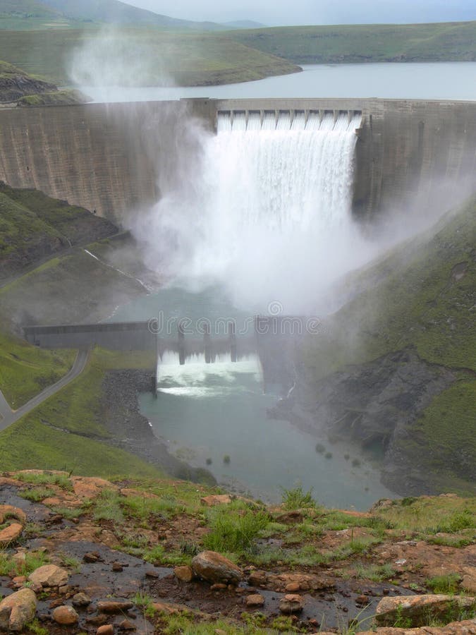 Mist Rising Above the Katse Dam Wall in Lesotho Stock Photo - Image of ...