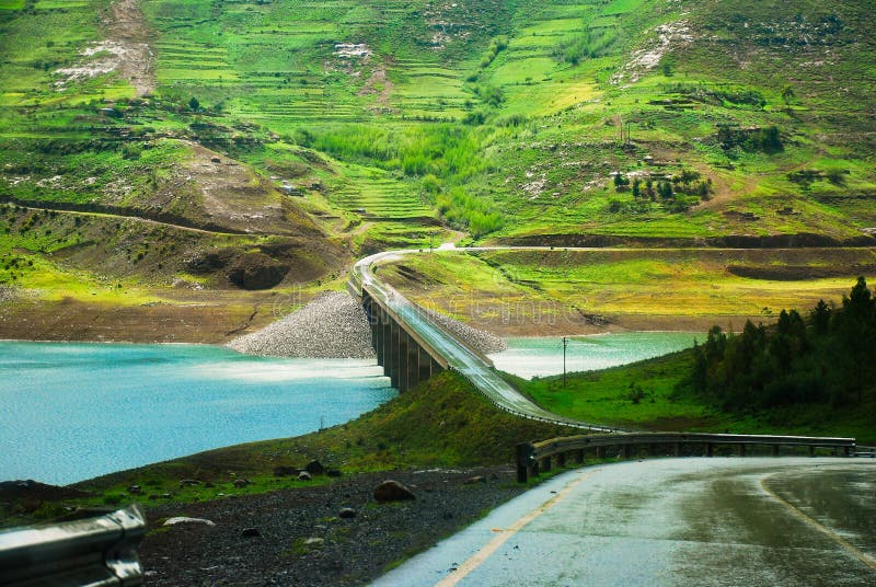 The Katse Dam is the Lesotho Highlands Water Project in Africa Stock ...