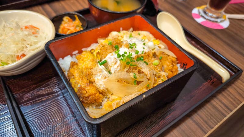 Katsudon. Pork Cutlet with Egg Rice Bowl Stock Photo - Image of dish ...