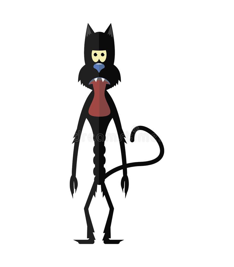 Samlingen Av Roliga Katter Svärtar Den Röda Feta Roliga Uppsättningen ...