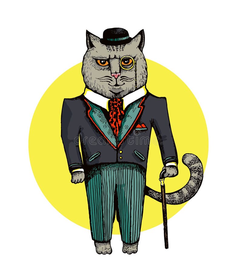 Katt tecknad hand stock illustrationer. Illustration av pott - 63684876