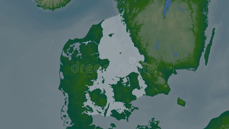 Kattegat Highlighted. Physical Map Stock Illustration - Illustration of ...