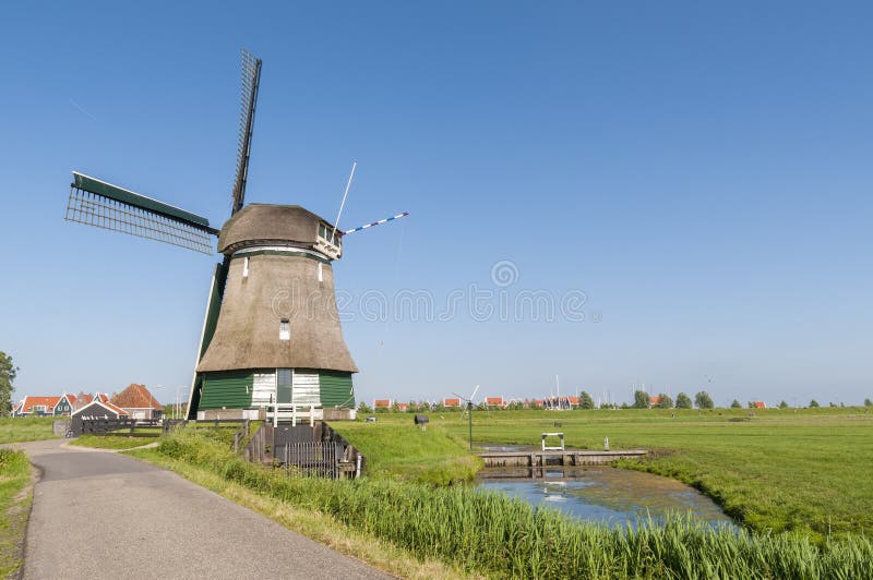 Katwoude Wind Mill, in Volendam Stock Image - Image of europe, space ...
