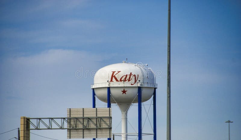 Katy Welcome Sign on a Tower, Texas Editorial Photography - Image of ...