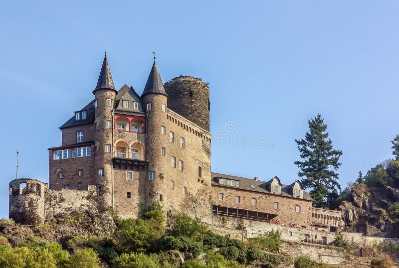Katz Castle, Germany stock photo. Image of hill, tower - 50664216