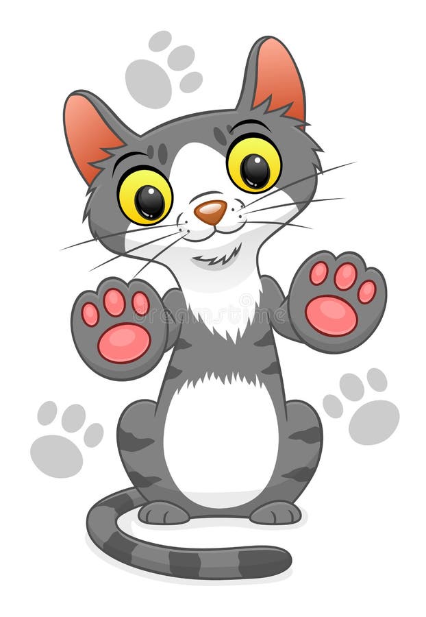 Katze Setzte Tatzen Auf Den Schirm Vektor Abbildung - Illustration von ...