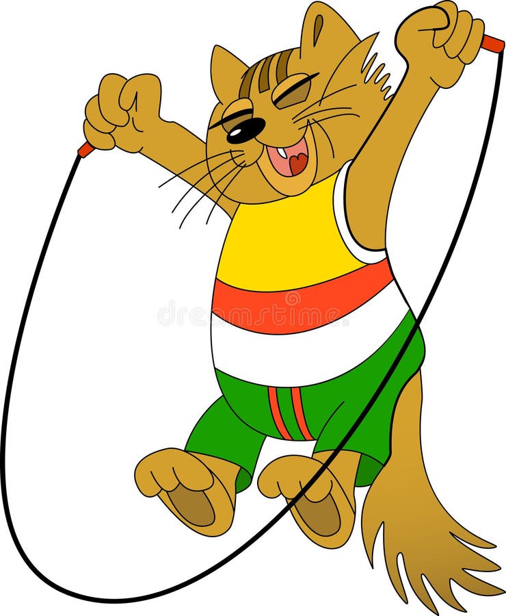 Katze springen vektor abbildung. Illustration von grün - 15215085