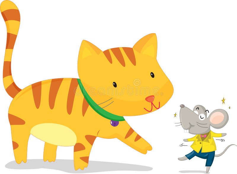 Katze und Maus stock abbildung. Illustration von maus - 21381727