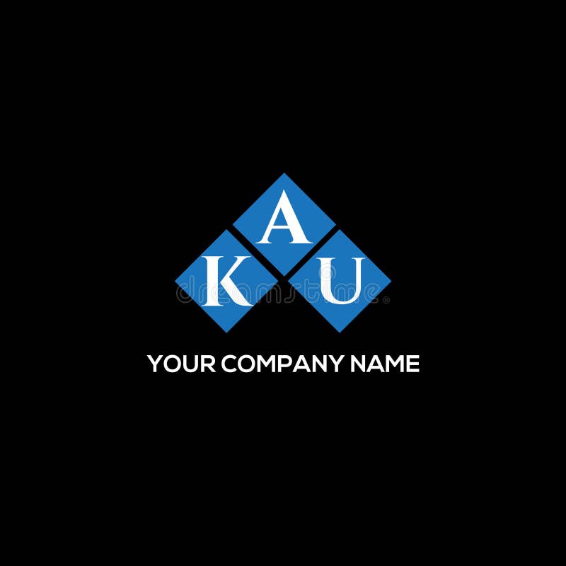 KAU Letter Logo Design on BLACK Background. KAU Creative Initials ...