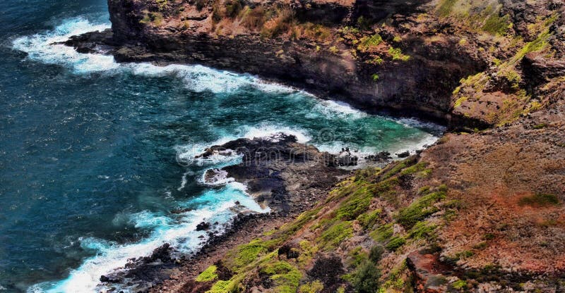 Kauai Cliffs stock image. Image of shores, beach, tide - 52439259