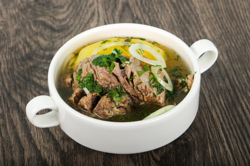Vleessoep met bonen stock afbeelding. Image of gekookt - 84168165