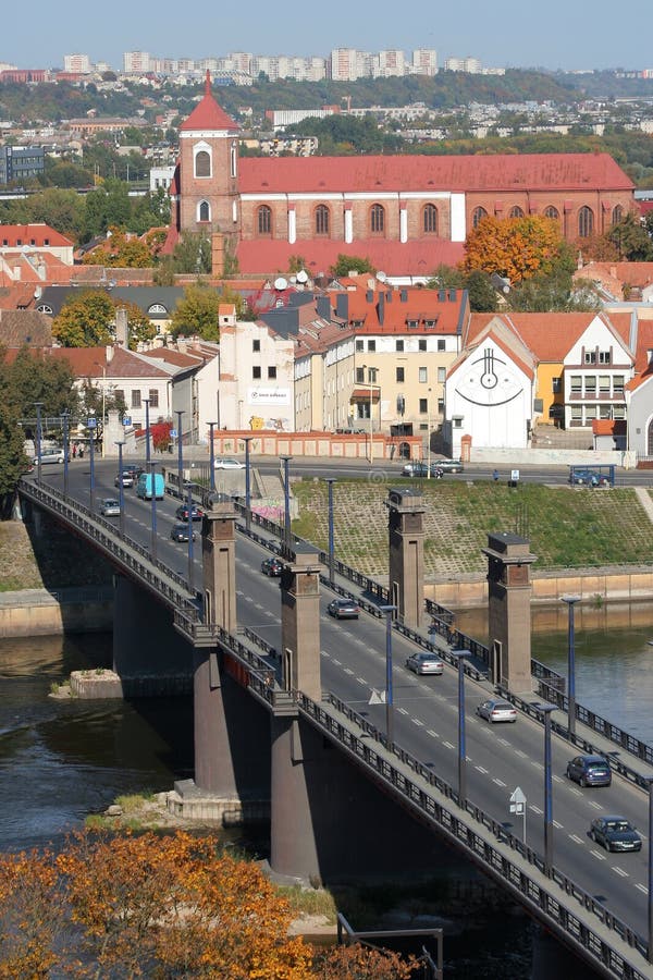 Kaunas city stock photo. Image of autumn, river, bridge - 3272772