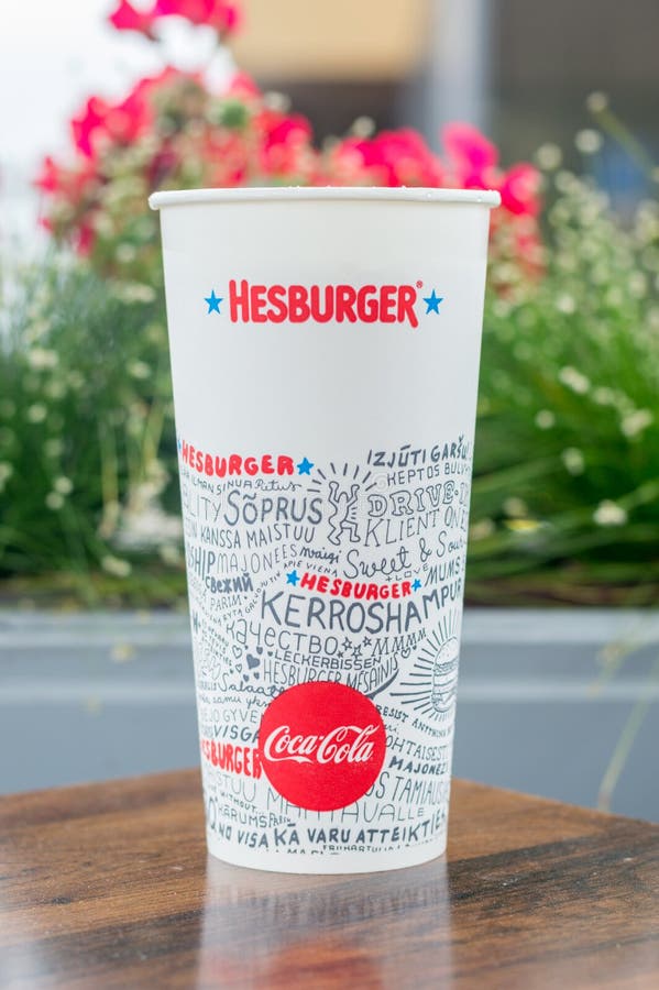 Hesburger Cup with Coca-Cola Logo Editorial Image - Image of fast ...
