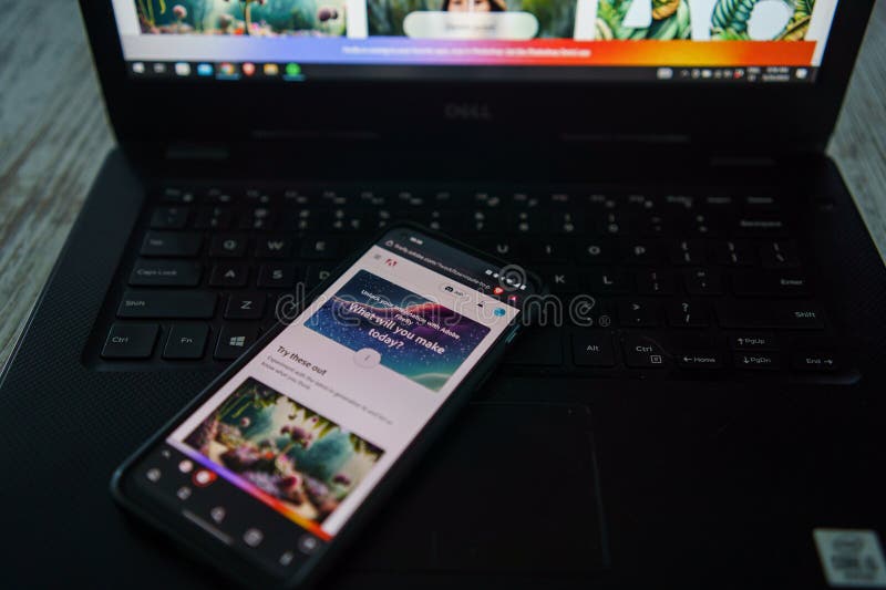 Adobe Firefly on PC and Smartphone Screen Editorial Photo - Image of ...