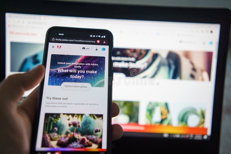 Adobe Firefly on PC and Smartphone Screen Editorial Stock Photo - Image ...