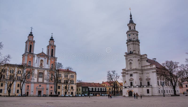 Kaunas Town Hall Square I editorial stock image. Image of lithuania ...