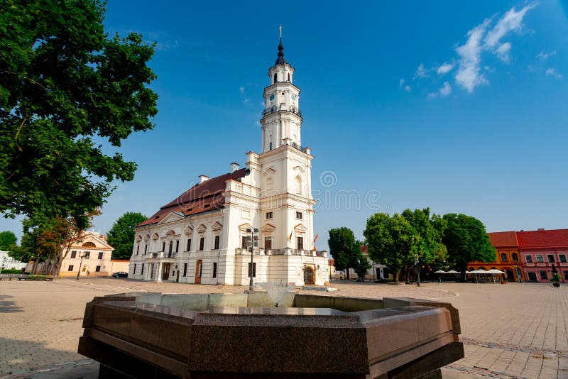 Kaunas Town Hall Square, Lithuania Stock Image - Image of landmark ...