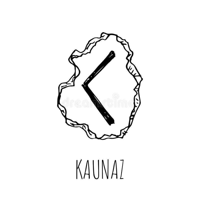Kaunaz Rune Written on a Stone. Vector Illustration Stock Vector ...