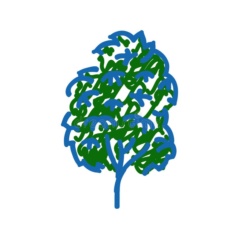 Kauri Tree Jungle Amazon Icon Doodle Illustration Stock Vector ...