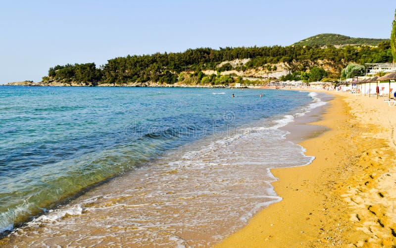 Kavala beach, Greece. stock photo. Image of sunny, kavala - 100181644