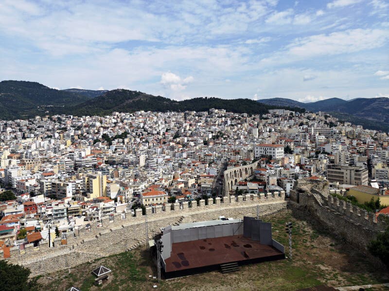 Kavala City - Panoramic View Stock Image - Image of historic, greek ...