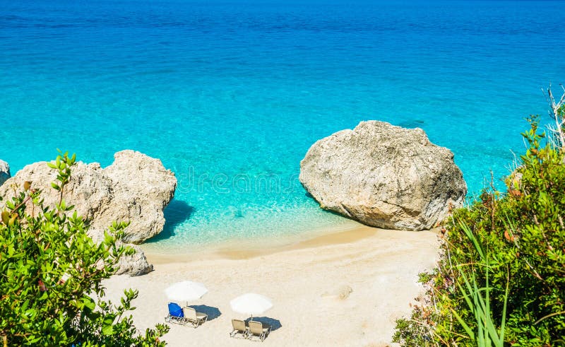 Kavalikefta-Strand, Lefkas-Insel, Griechenland Stockfoto - Bild von ...