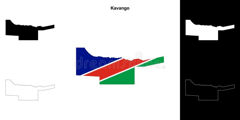 Kavango outline map stock vector. Illustration of outline - 356521903