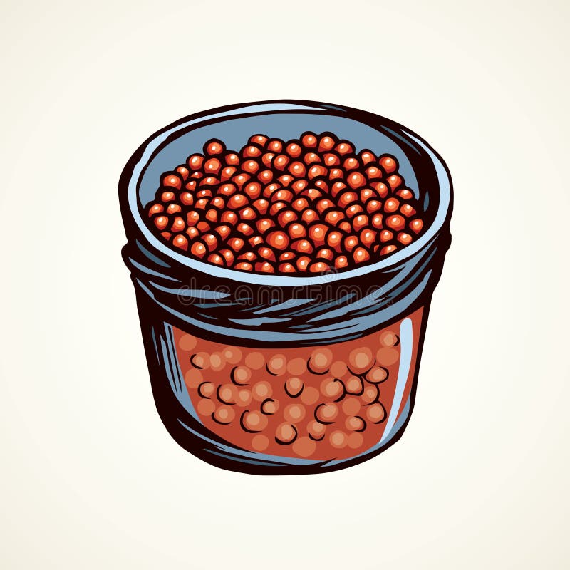 Kaviaar Vector tekening vector illustratie. Illustration of keuken ...