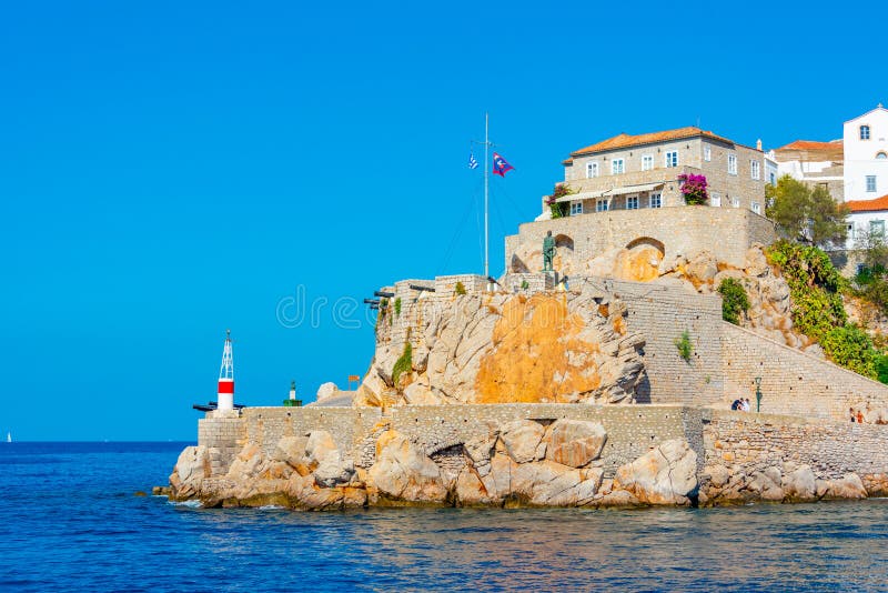 Kavos Castle at Greek Town Hydra Stock Image - Image of urban, hydra ...