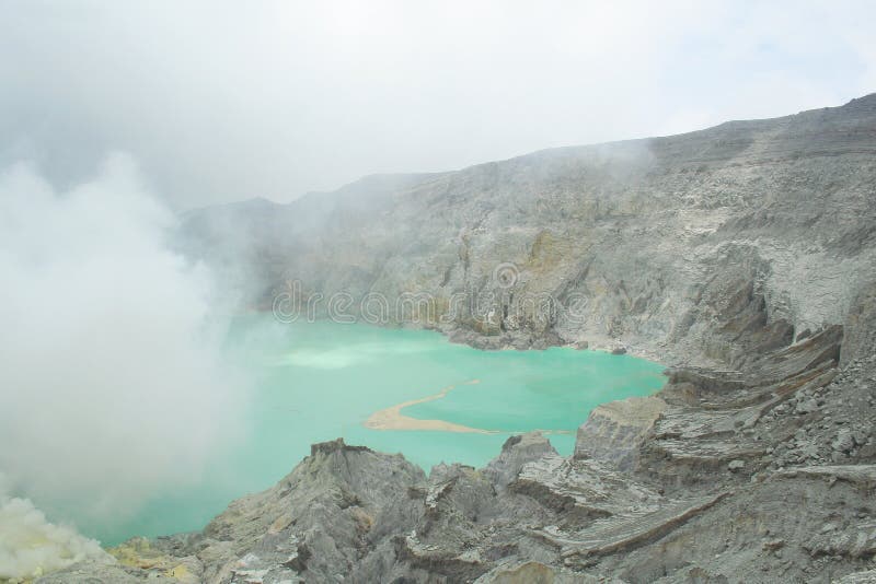 Kawah Ijen Crater - East Java, Indonesia Stock Image - Image of mineral ...