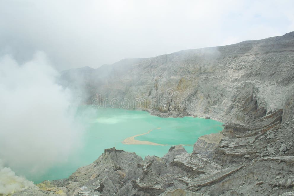 Kawah Ijen Crater - East Java, Indonesia Stock Image - Image of mineral ...