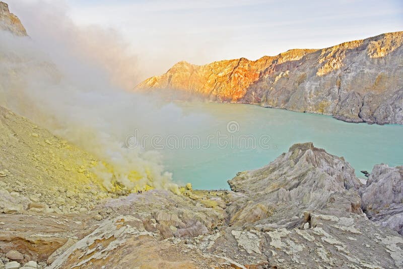 Kawah Ijen Crater in Indonesia Stock Image - Image of island, east ...