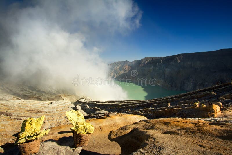 Kawah ijen volcano stock photo. Image of sulphur, island - 24413634