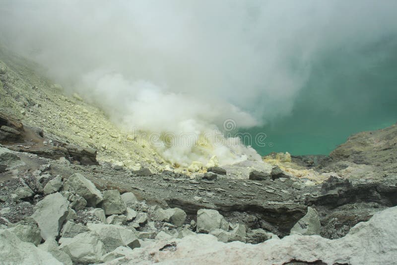 Kawah Ijen Volcano - East Java Stock Image - Image of poison, volcano ...