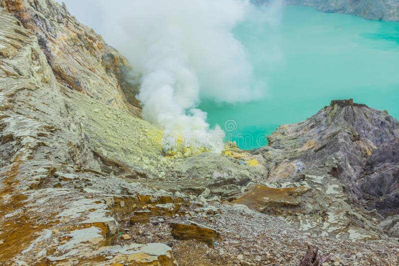 Kawah Ijen Volcano in East Java , Indonesia Stock Photo - Image of ...