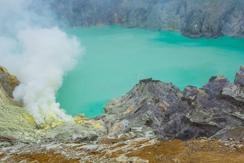 Kawah Ijen Volcano in East Java , Indonesia Stock Image - Image of ...