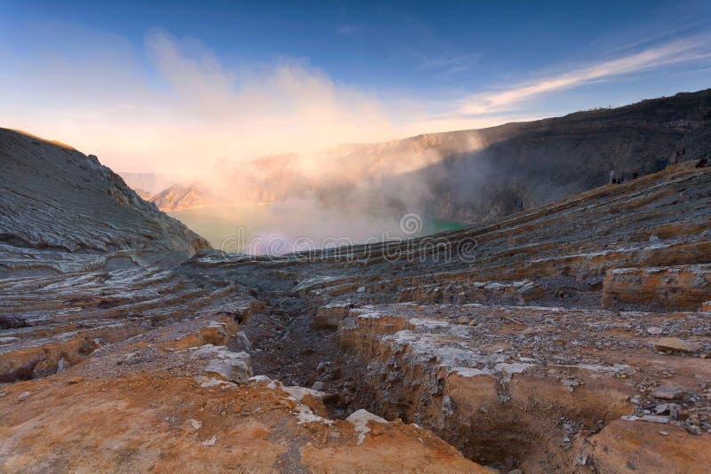 Kawah Ijen Volcano of East Java, Indonesia. Stock Image - Image of ...