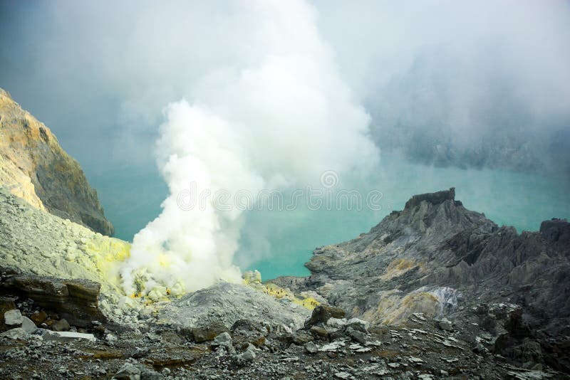 Kawah Ijen Volcano in East Java , Indonesia Stock Photo - Image of ...