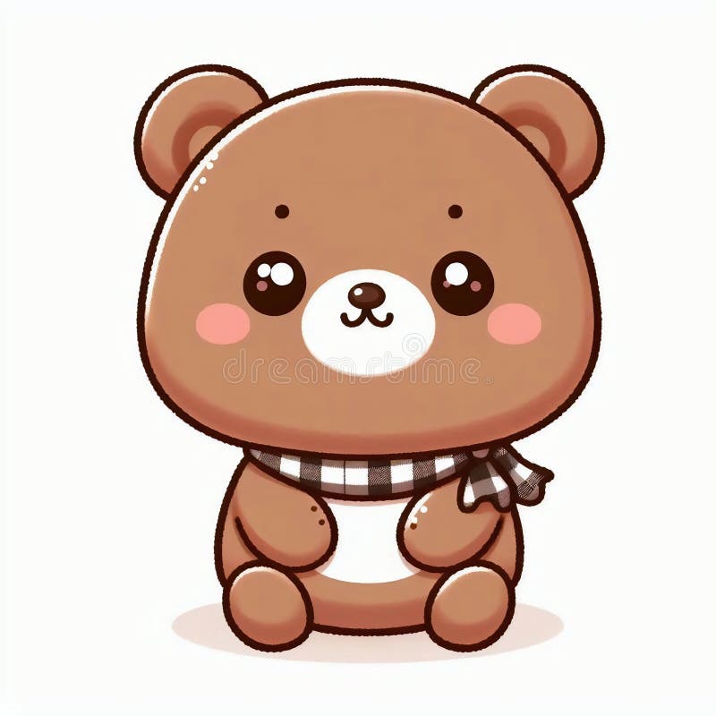 Kawaii bear stock illustration. Illustration of brown - 322810825