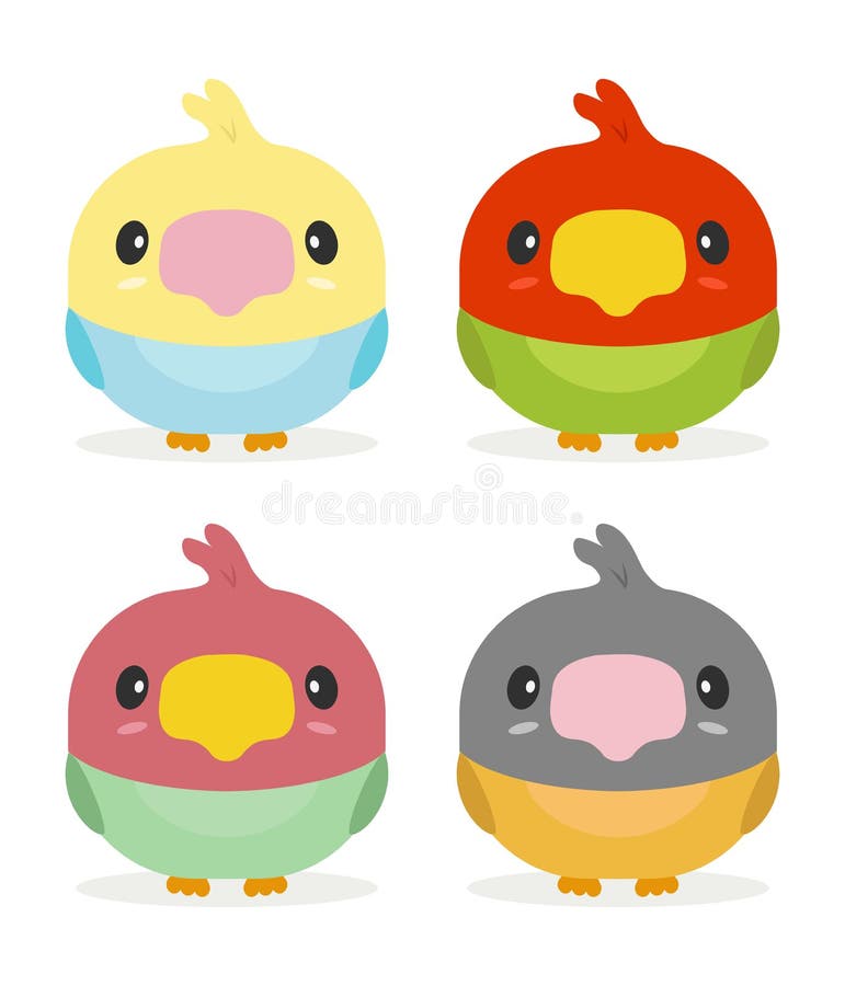 Kawaii birds stock vector. Illustration of baby, nice - 32013232