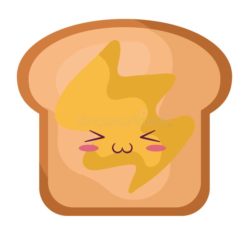 Kawaii bread piece stock vector. Illustration of cook - 249408019